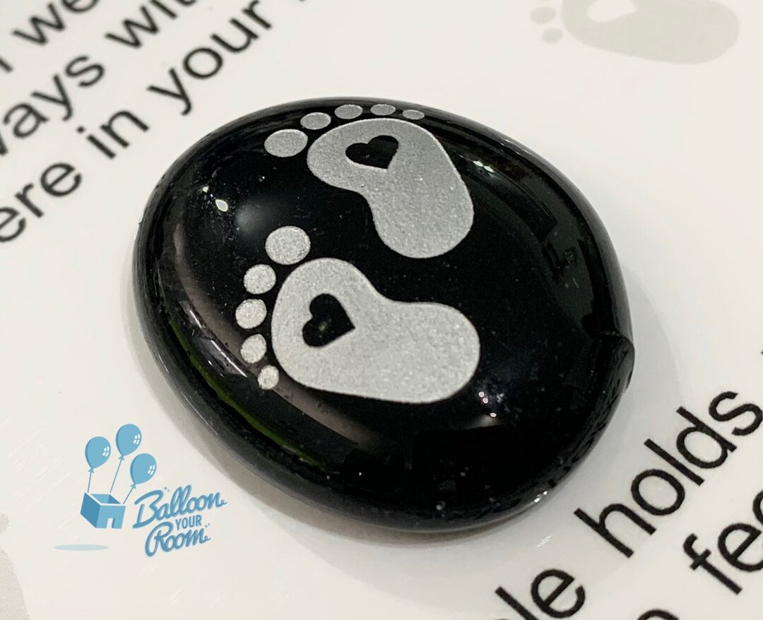 Engraved Footprints Pocket Pebble - in Loving Memory - Memorial ...