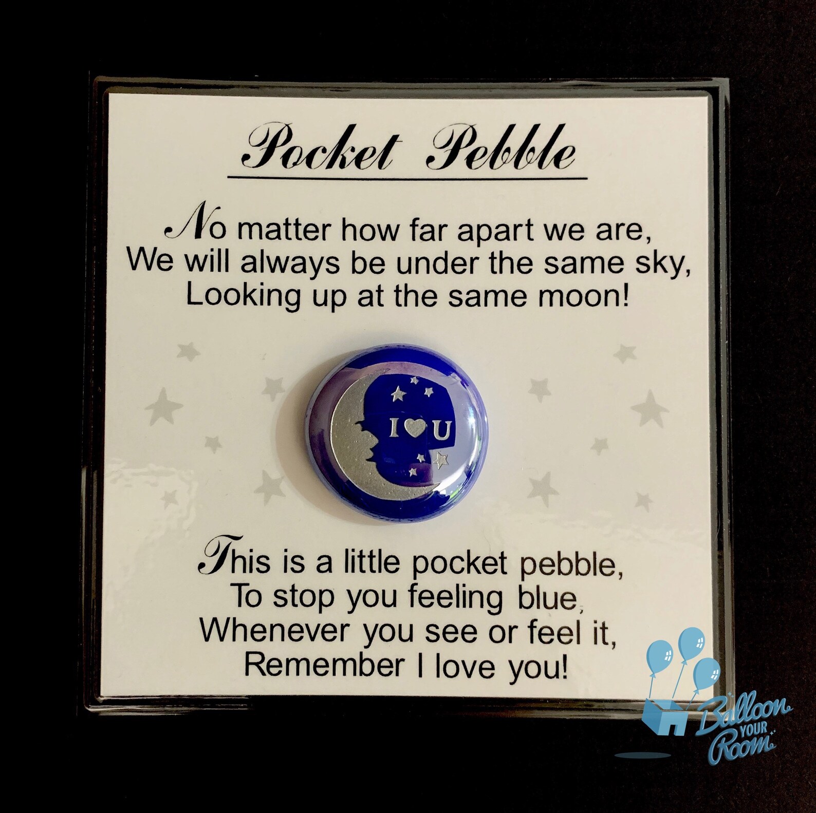 Engraved Pocket Pebble - Always Under the Same Sky - I Love You ...