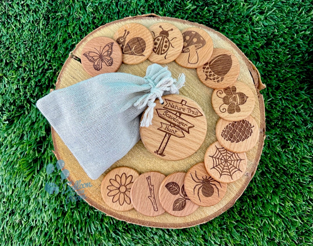Nature Trail Scavenger Hunt Tokens - Nature Game - Outdoors Game for ...