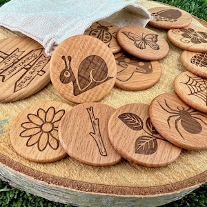 Nature Trail Scavenger Hunt Tokens - Nature Game - Outdoors Game for ...