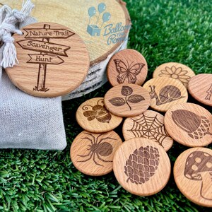 Nature Trail Scavenger Hunt Tokens - Nature Game - Outdoors Game for ...