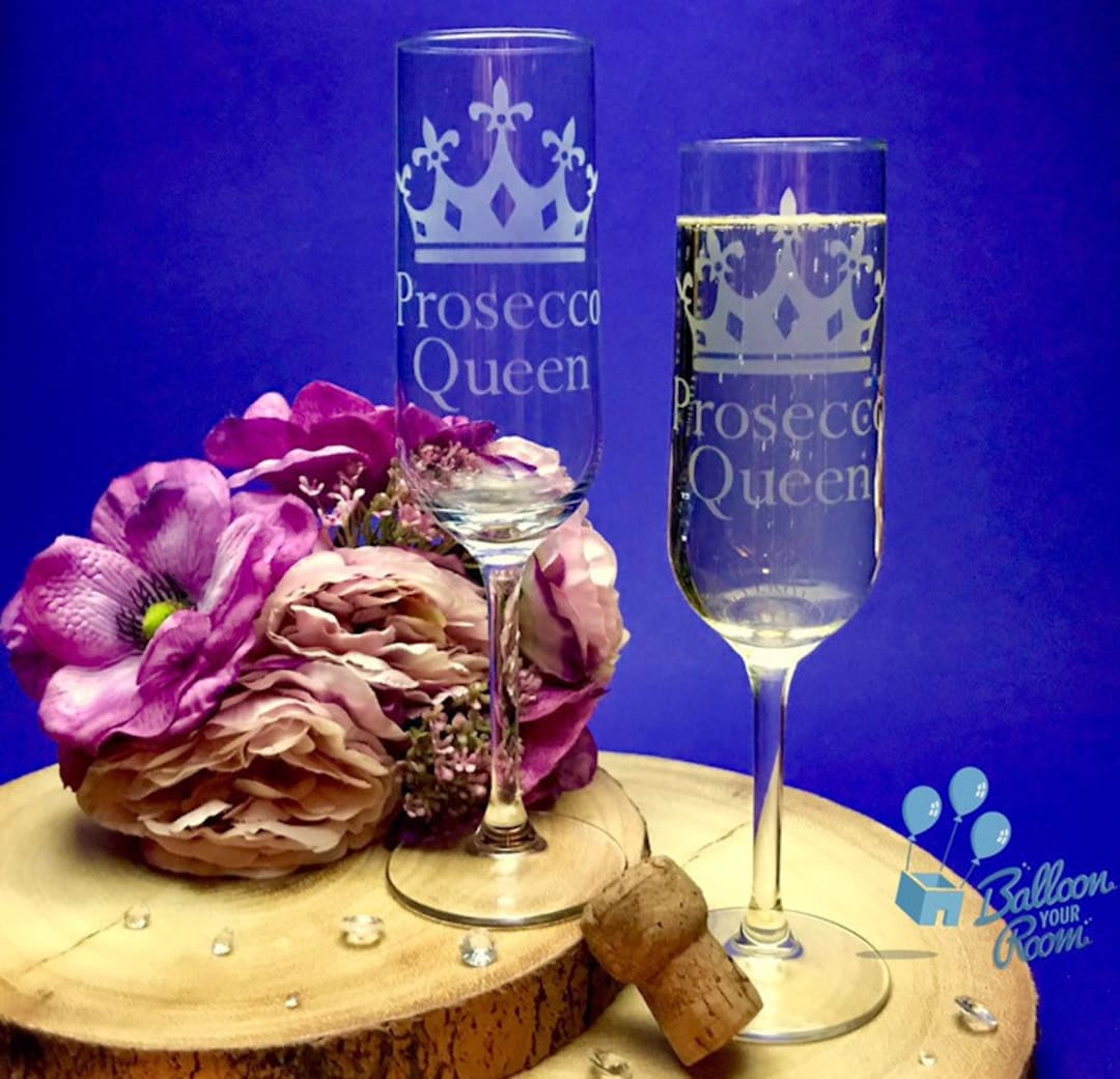 Prosecco Queen - Engraved Champagne Flute Glass - Prosecco Glass - Etsy