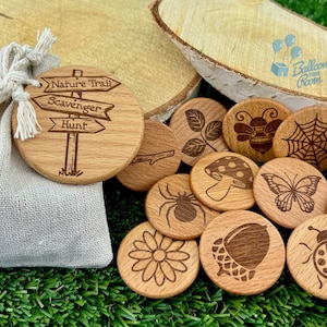 Nature Trail Scavenger Hunt Tokens - Nature Game - Outdoors Game for ...