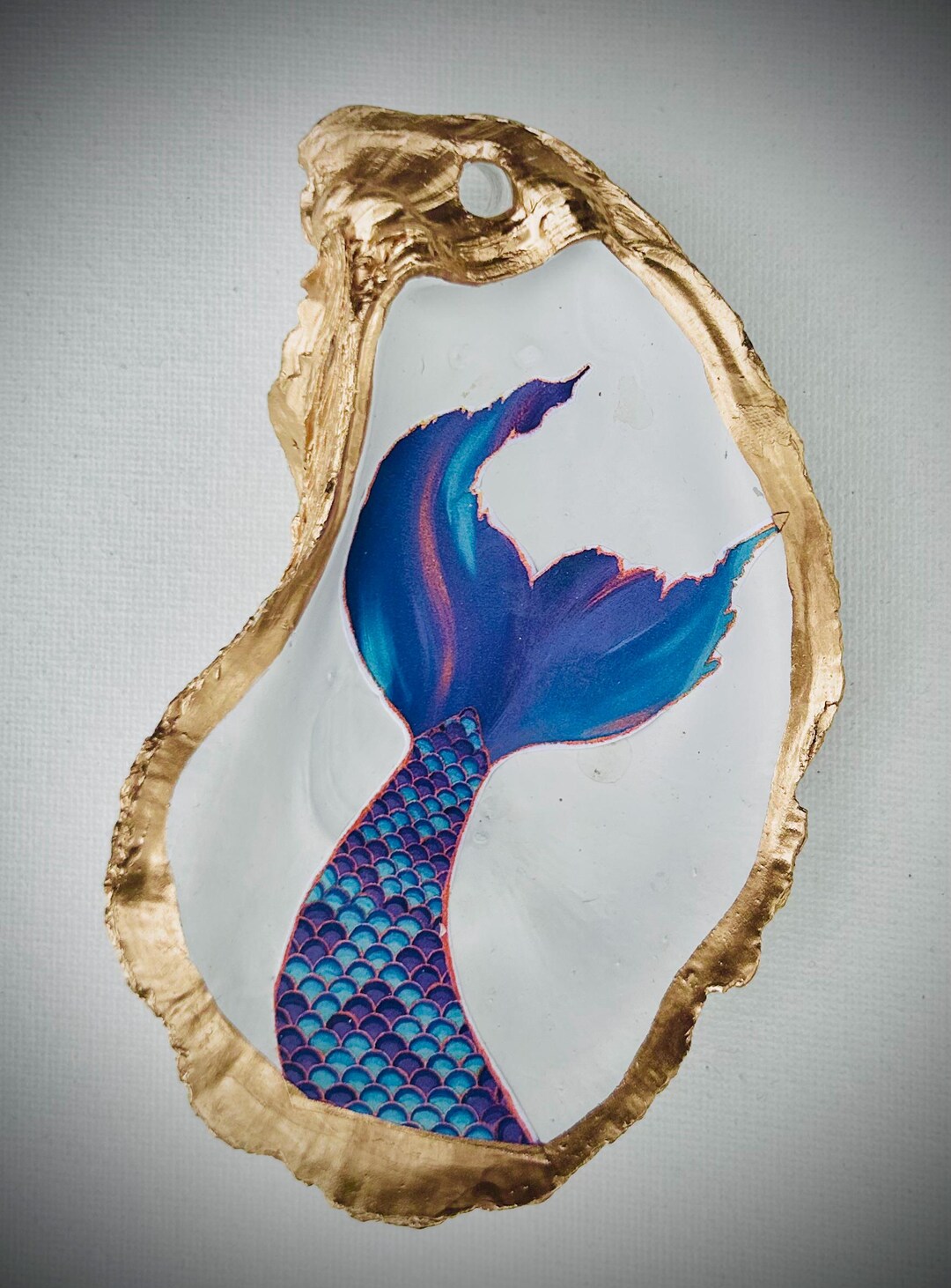 Mermaid Tail Oyster Shell Ornament - Etsy