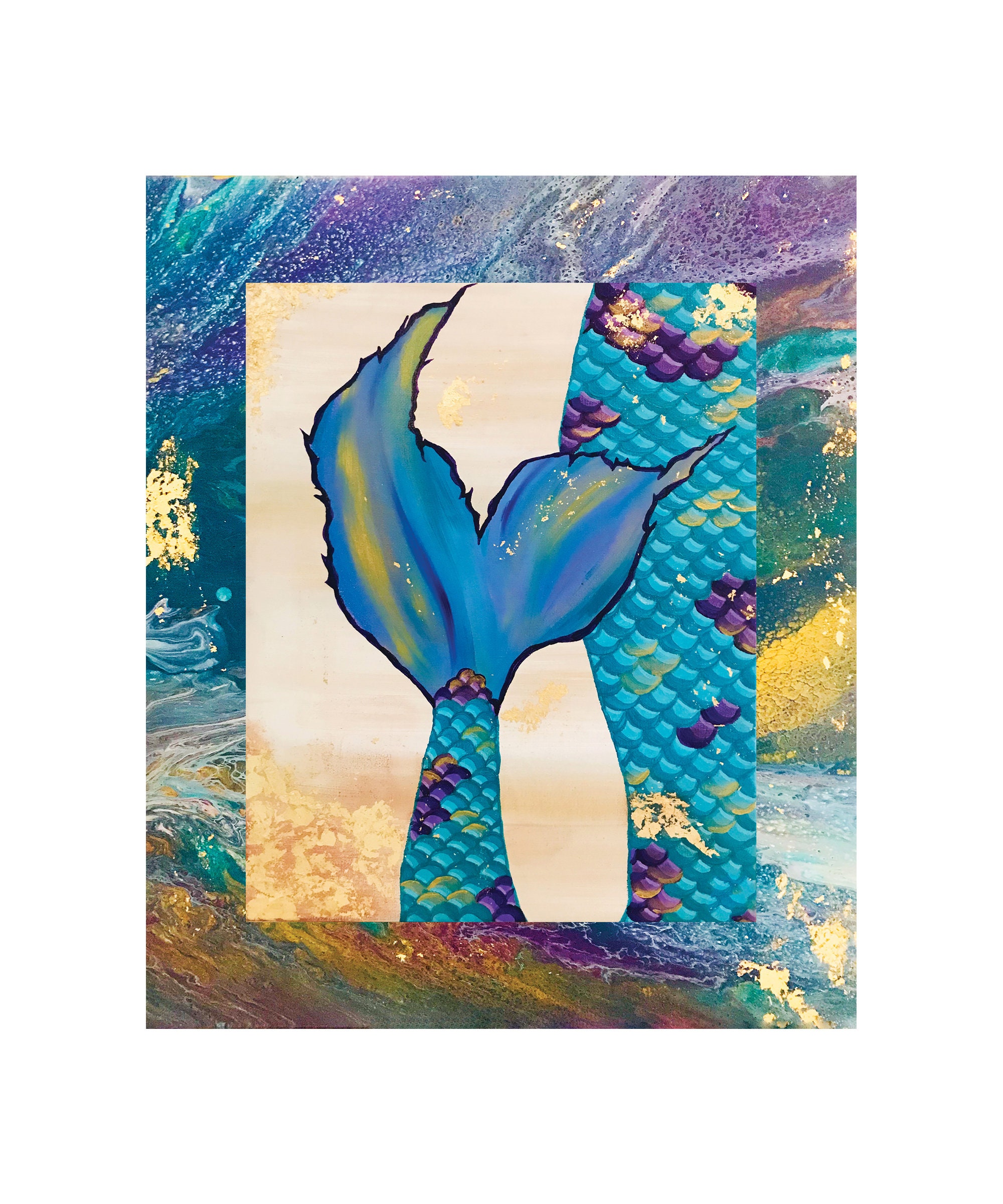 Mermaid Tail Painting- "merrtail 3" - Etsy