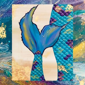 Mermaid Tail Painting- "merrtail 3" - Etsy