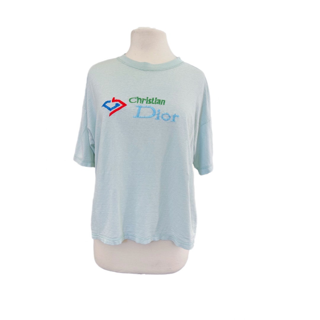 VTG 90s Christian Dior Light Blue Logo Boxy Tee No Size Label - Etsy