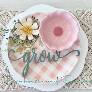 Spring Plate Words Laser Cut File, Spring Tablescape File, Glowforge ...