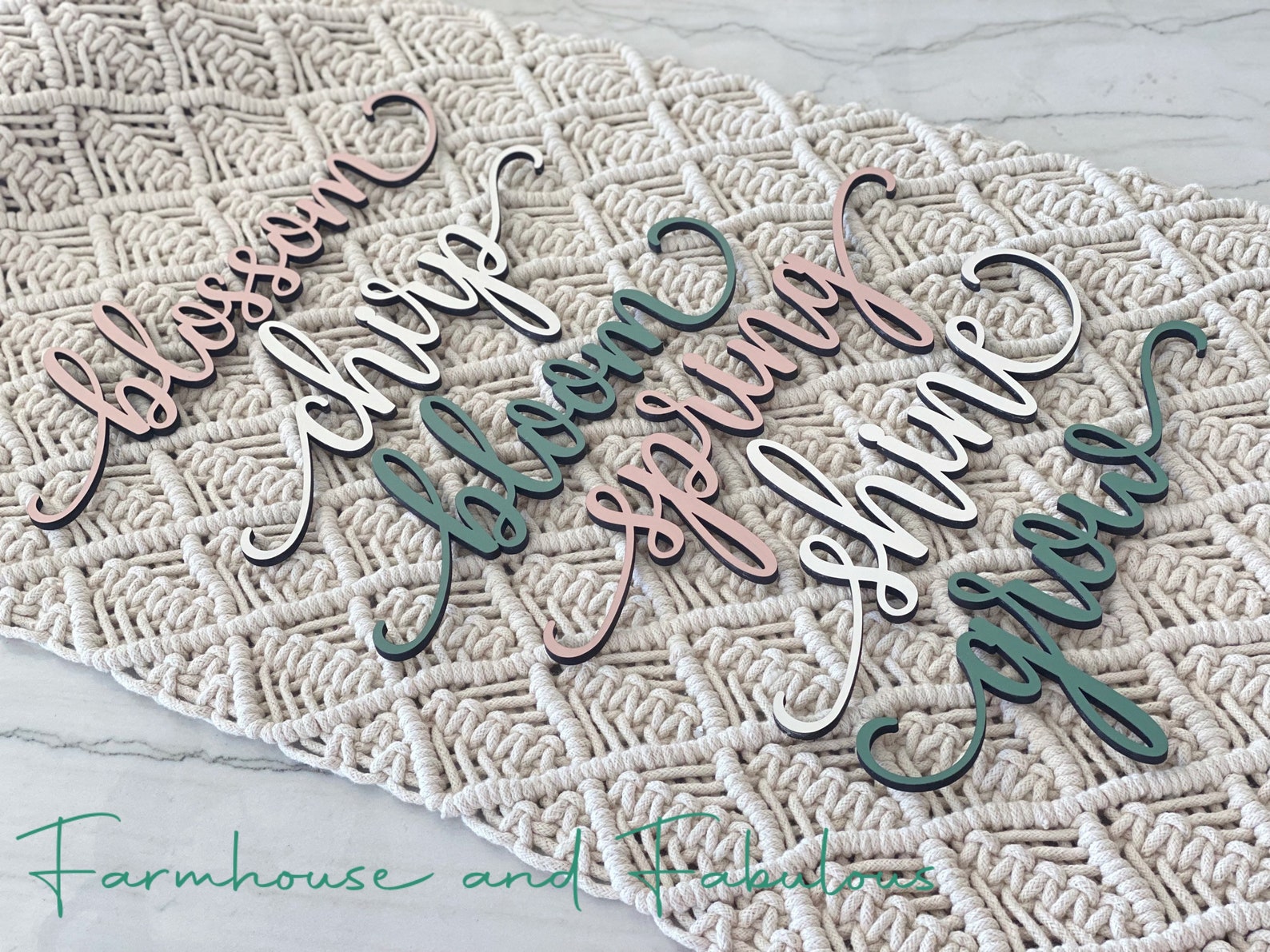 Spring Plate Words Laser Cut File Spring Tablescape File | Etsy