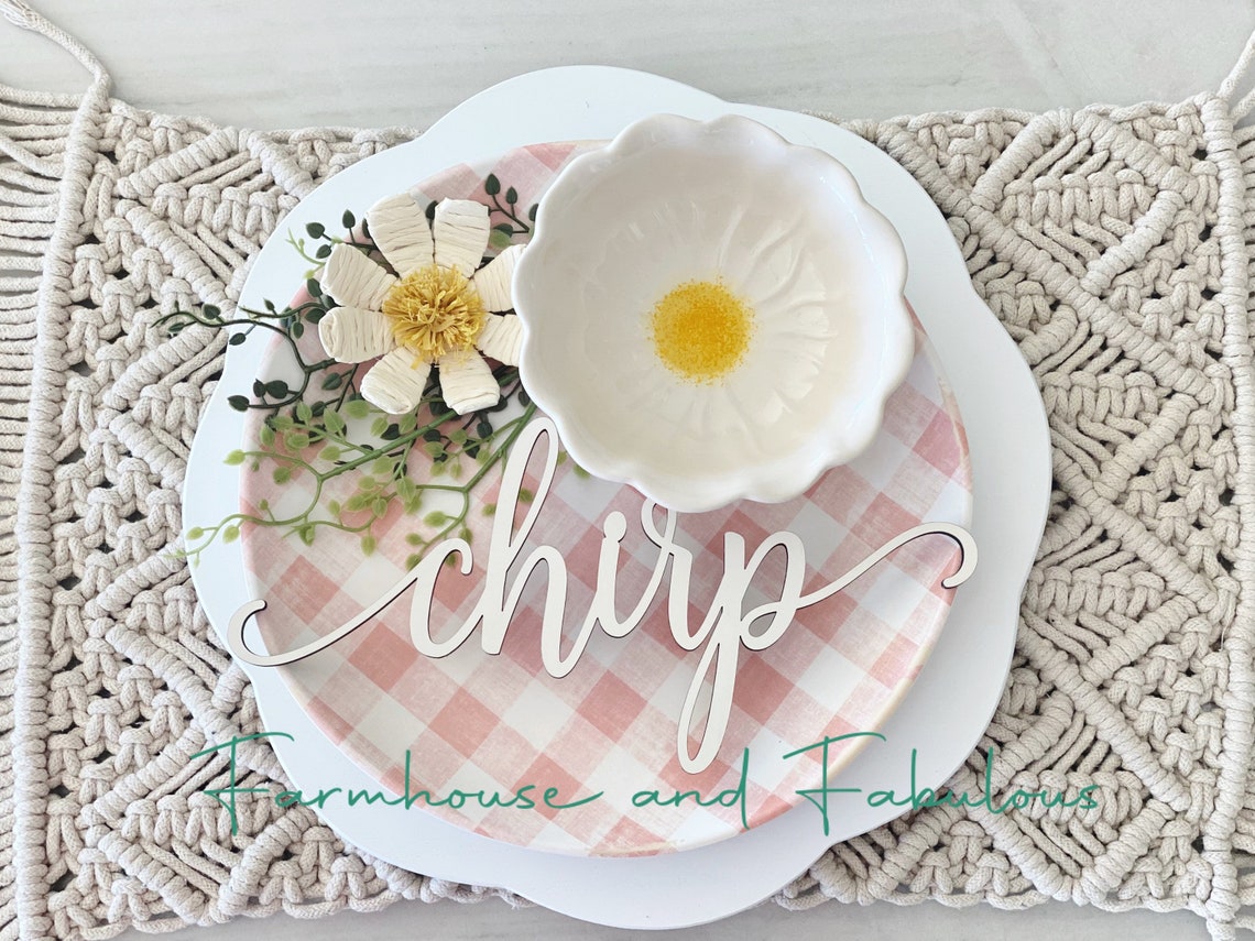 Spring Plate Words Laser Cut File Spring Tablescape File | Etsy