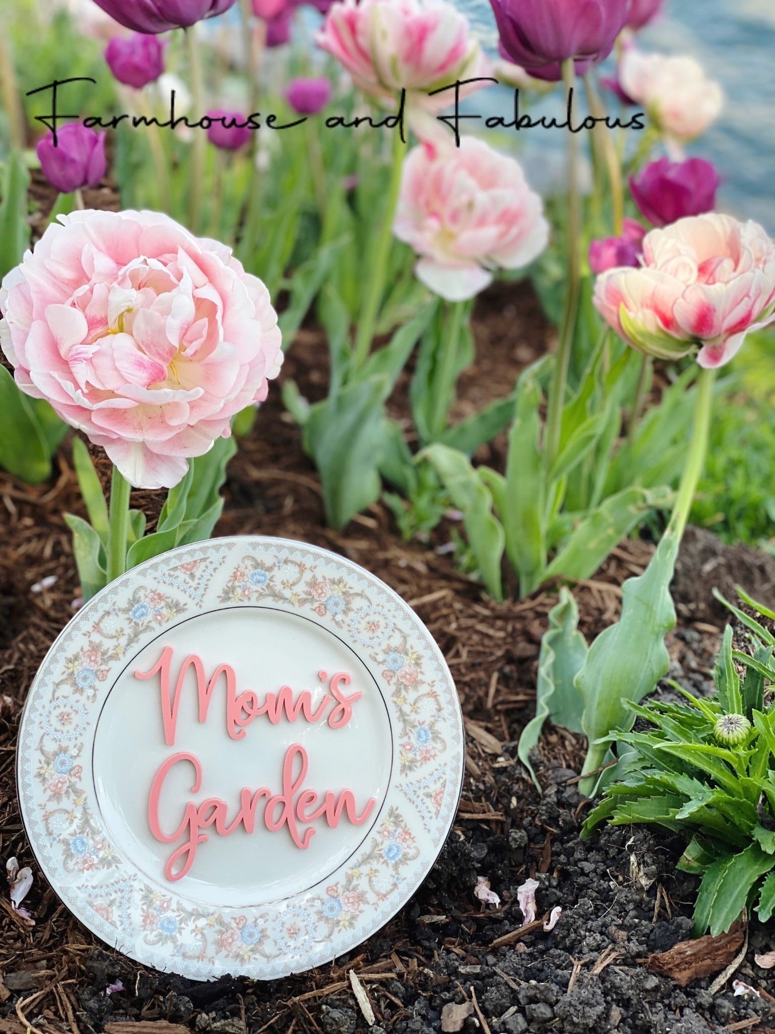 Mother's Day Garden Markers Plate Words SVG File, Glowforge Laser File ...