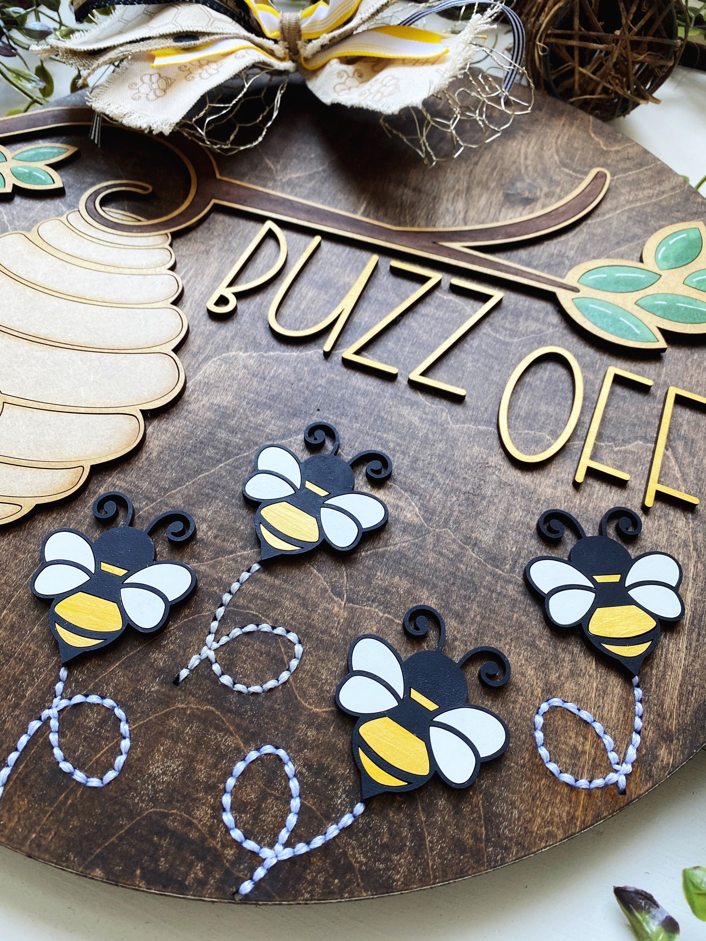 Buzz off Round Sign SVG File Laser File Glowforge SVG File - Etsy