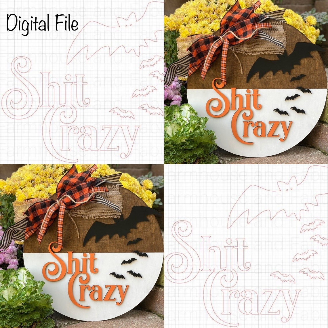 Bat Shit Crazy Digital File SVG File / PNG File / JPG File / Glowforge ...