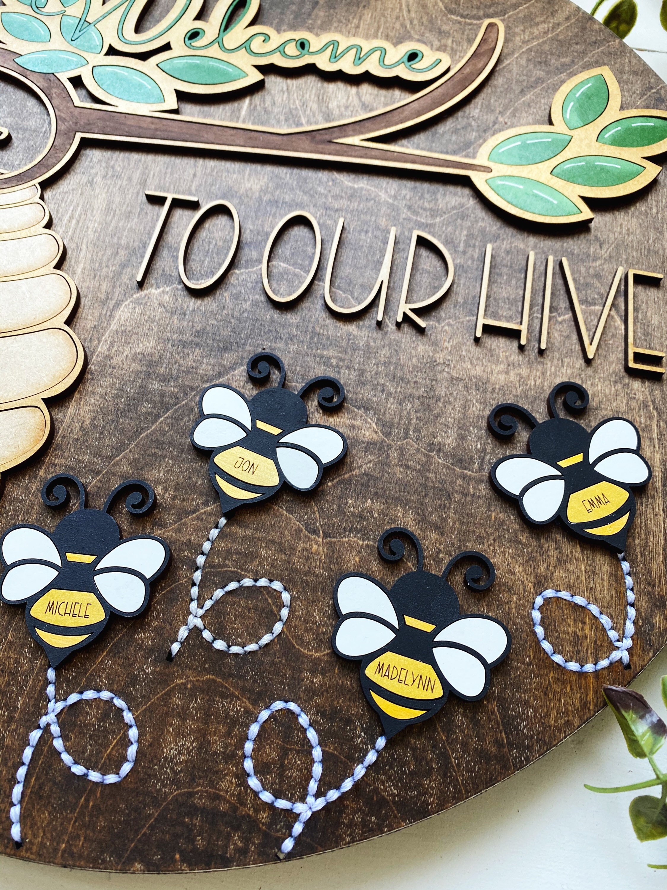 Welcome to Our Hive Round Sign SVG File, Laser SVG File, Glowforge File ...