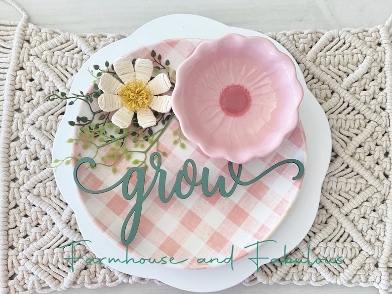 Spring Plate Words Laser Cut File Spring Tablescape File | Etsy