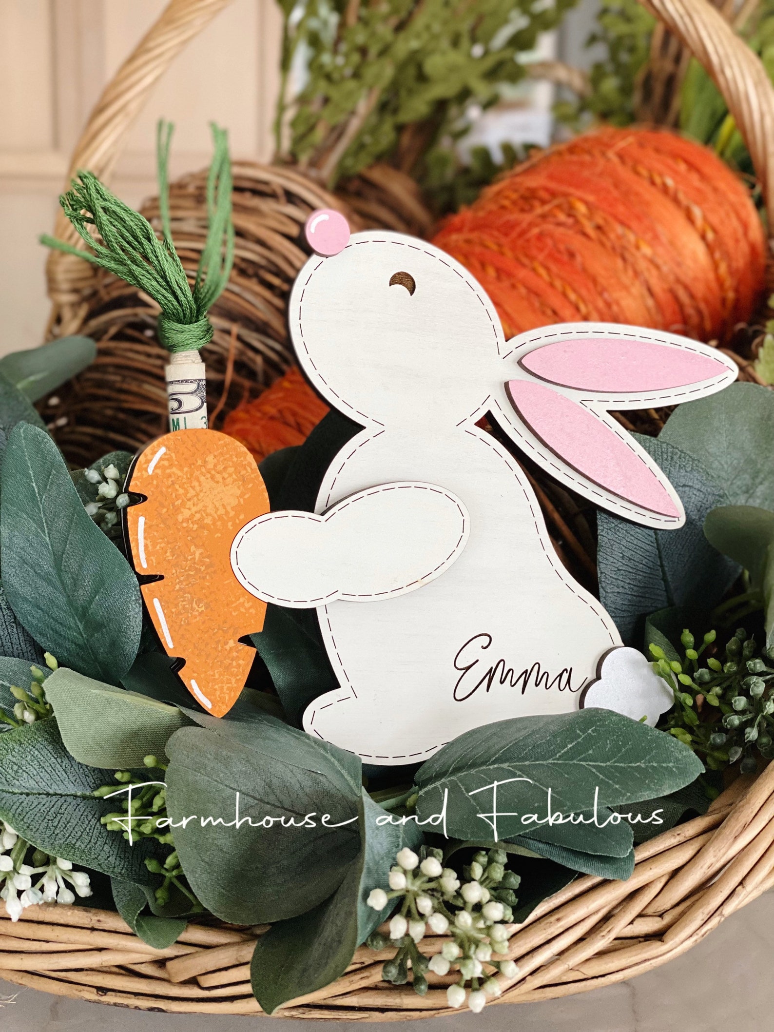 Easter Bunny Money Holder SVG File Personalized Easter Gift | Etsy