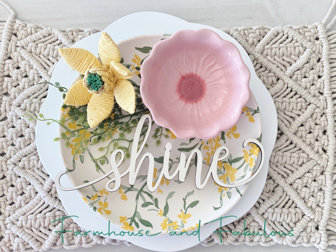 Spring Plate Words Laser Cut File Spring Tablescape File | Etsy