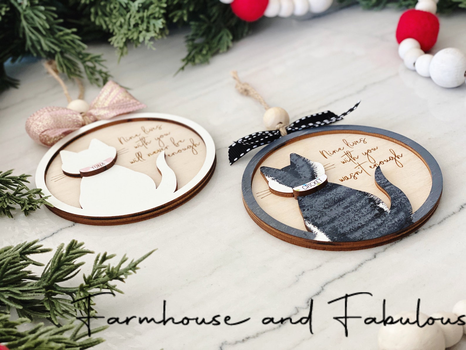 Cat Memorial Ornament SVG, Cat Christmas Ornament, Gift for Cat Lover ...