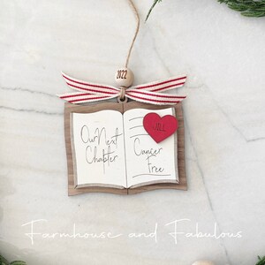 Storybook Christmas Ornament SVG, Engagement Ornament File, Newlywed ...