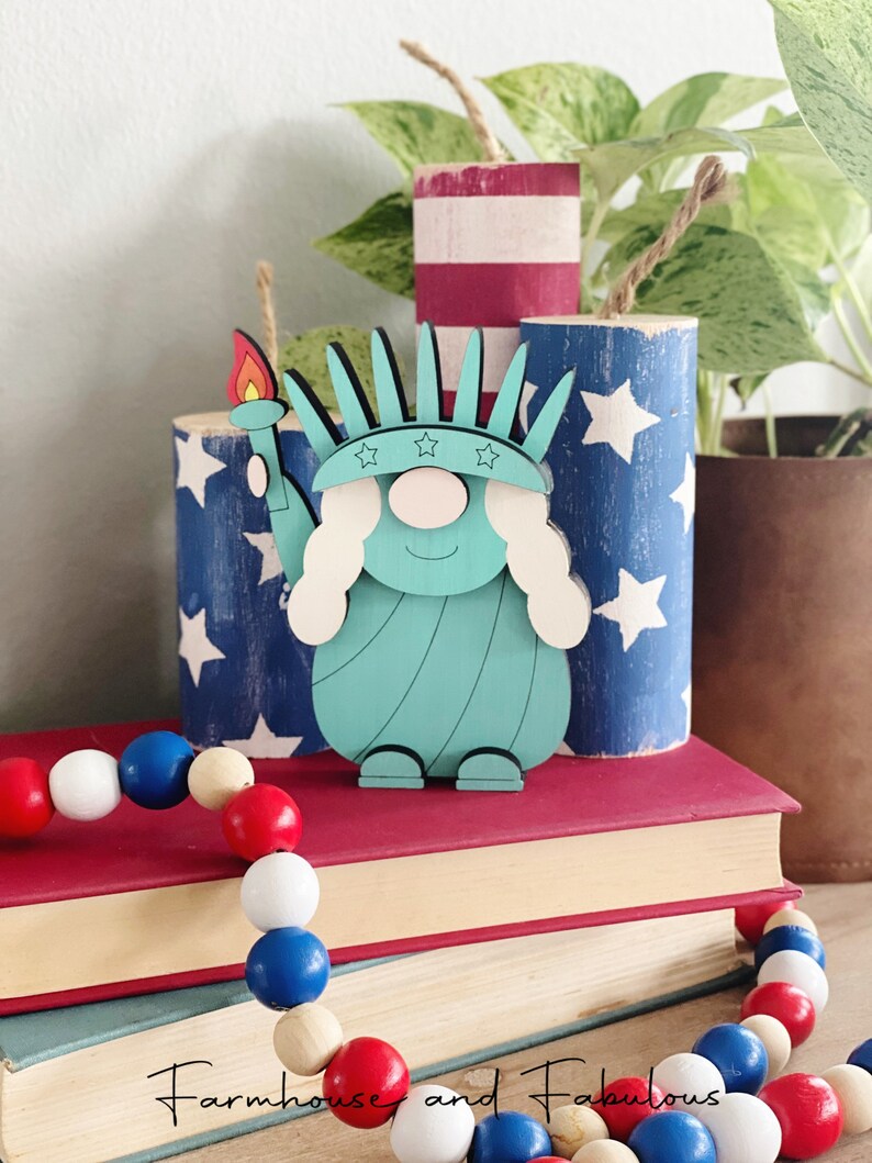 Statue of Liberty Laser Cut File, Patriotic Decor, Tiered Tray 4th of ...