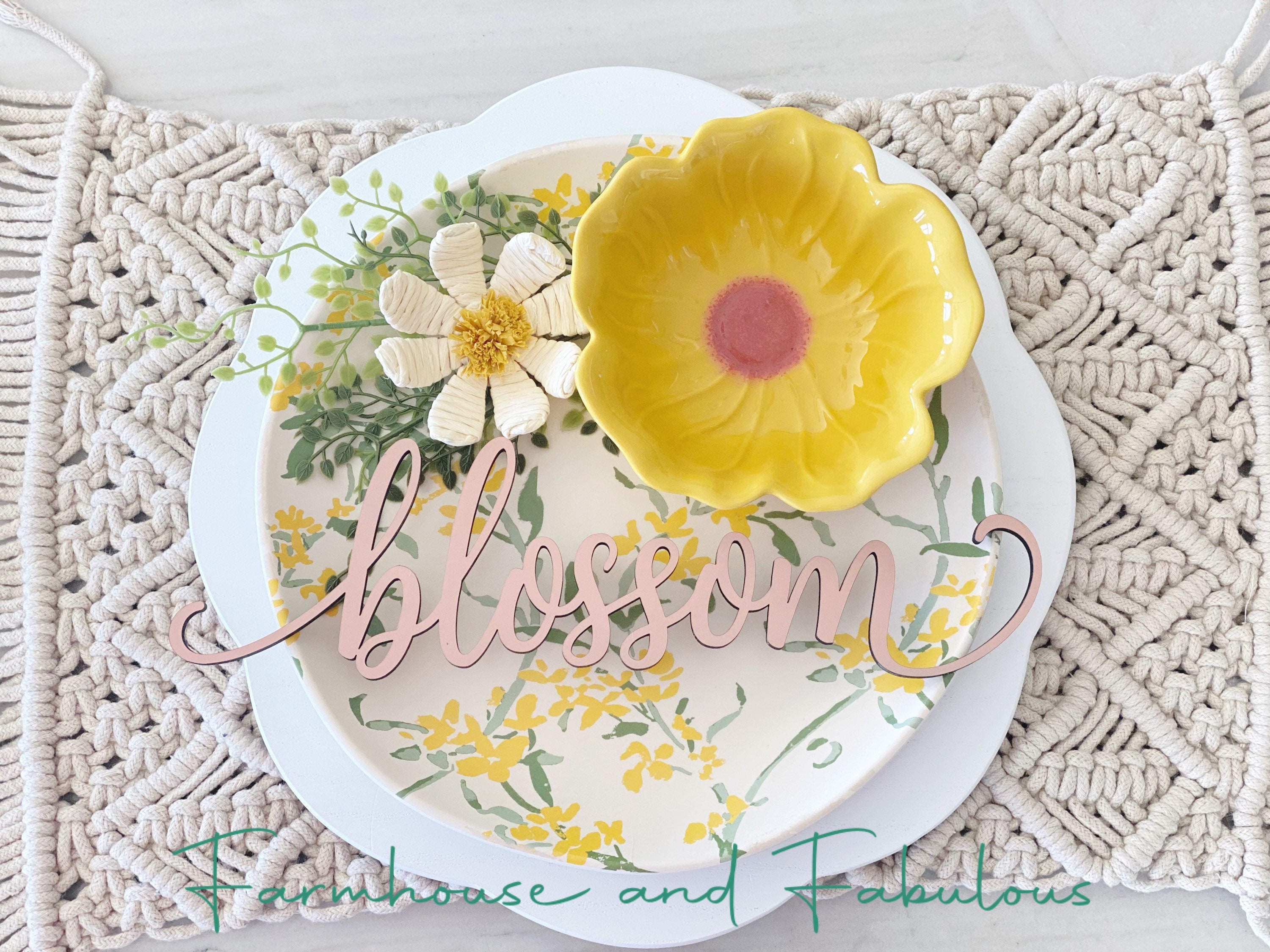 Spring Plate Words Laser Cut File Spring Tablescape File | Etsy