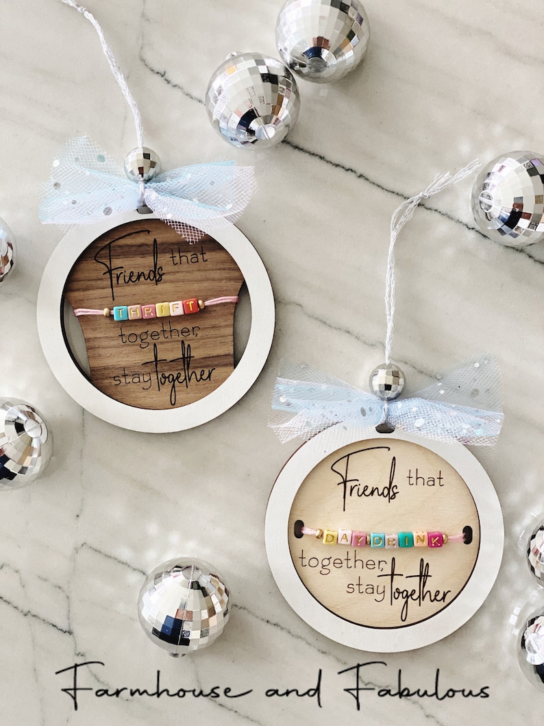 Friendship Bracelet Ornament SVG Bundle, Glowforge File, Christmas ...
