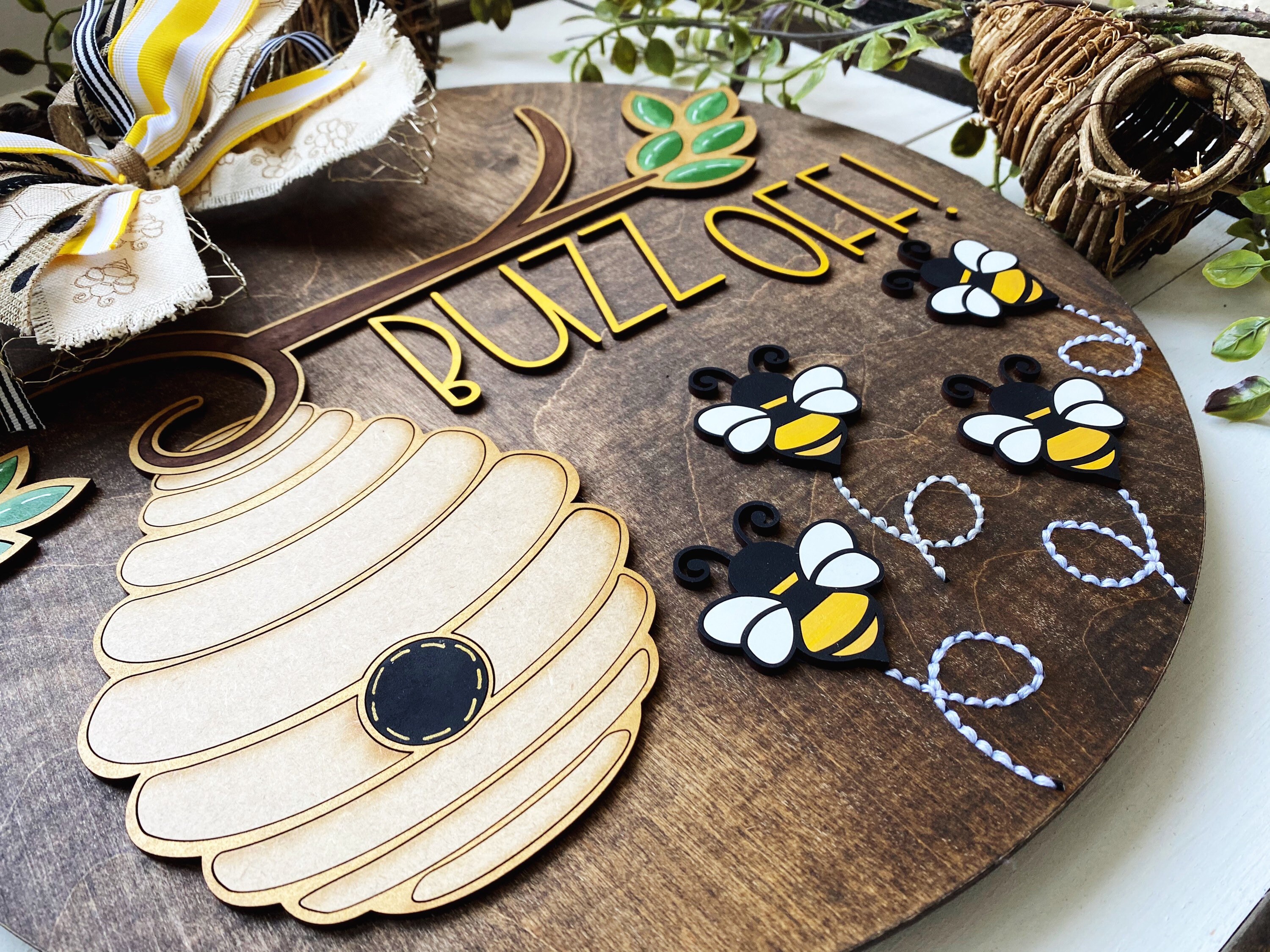 Buzz off Round Sign SVG File Laser File Glowforge SVG File - Etsy