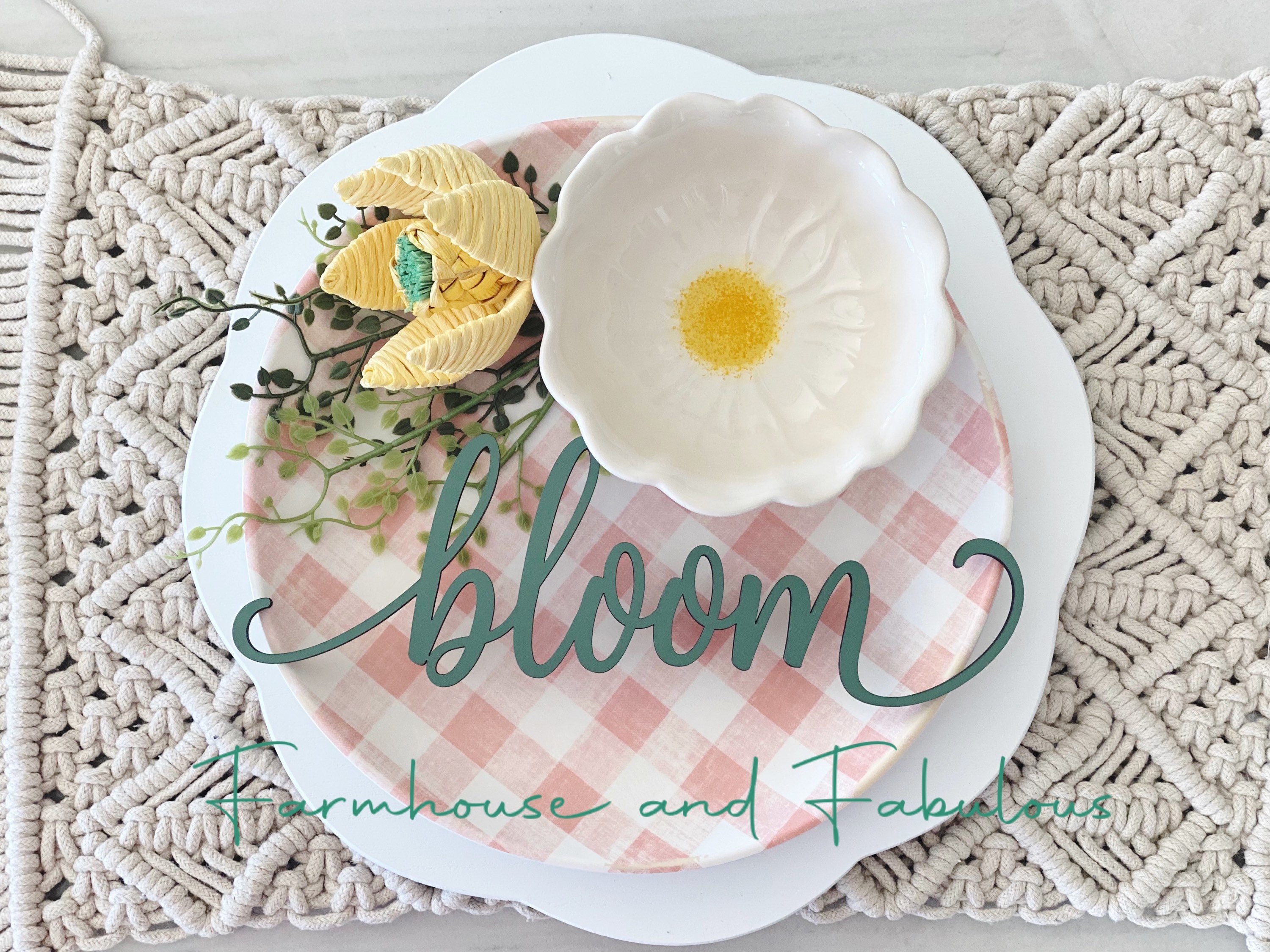 Spring Plate Words Laser Cut File Spring Tablescape File | Etsy