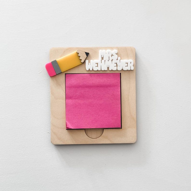 Personalized Teacher Post-it Note Holder – Custom 3x3 Sticky Note ...
