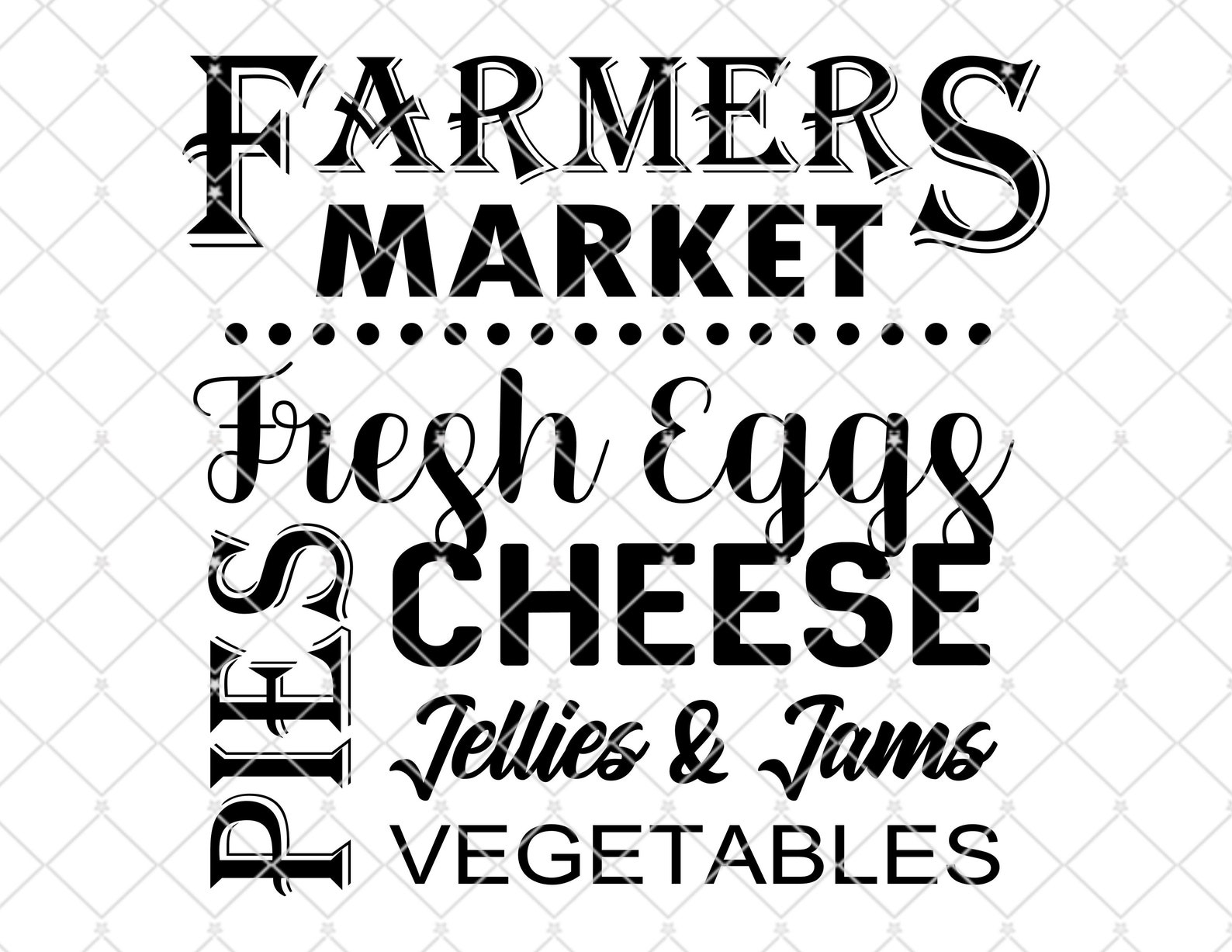 Farmers Market svg for silhouette Farmers Market sign | Etsy
