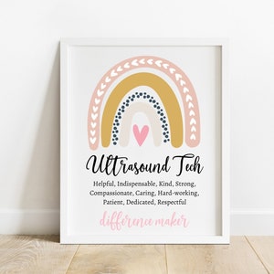 Ultrasound Tech Gift, Ultrasound Tech Print, Rainbow, Ultrasound Thank ...