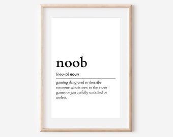 Noob Definition Print - Etsy