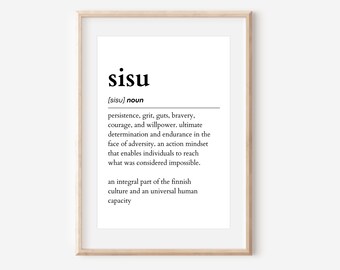 DIGITAL DOWNLOAD Sisu Definition Print Finnish Definition - Etsy
