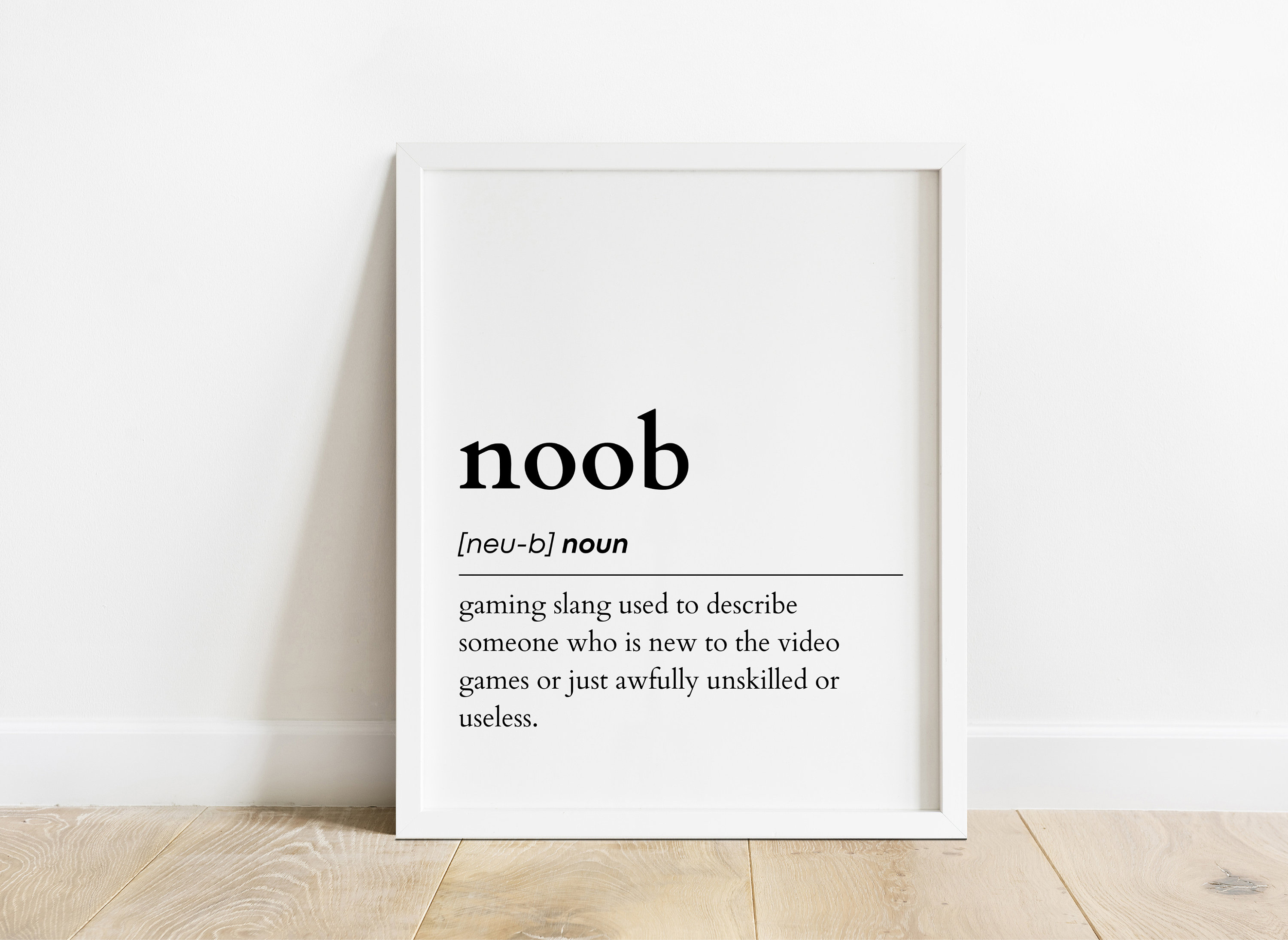 Noob Definition Print, Gaming Print, Gamer Wall Art, Digital Download ...