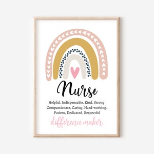 Nurse Gift, Nurse Print, Nurse Rainbow, Nurse Thank You, Nurse Quote ...