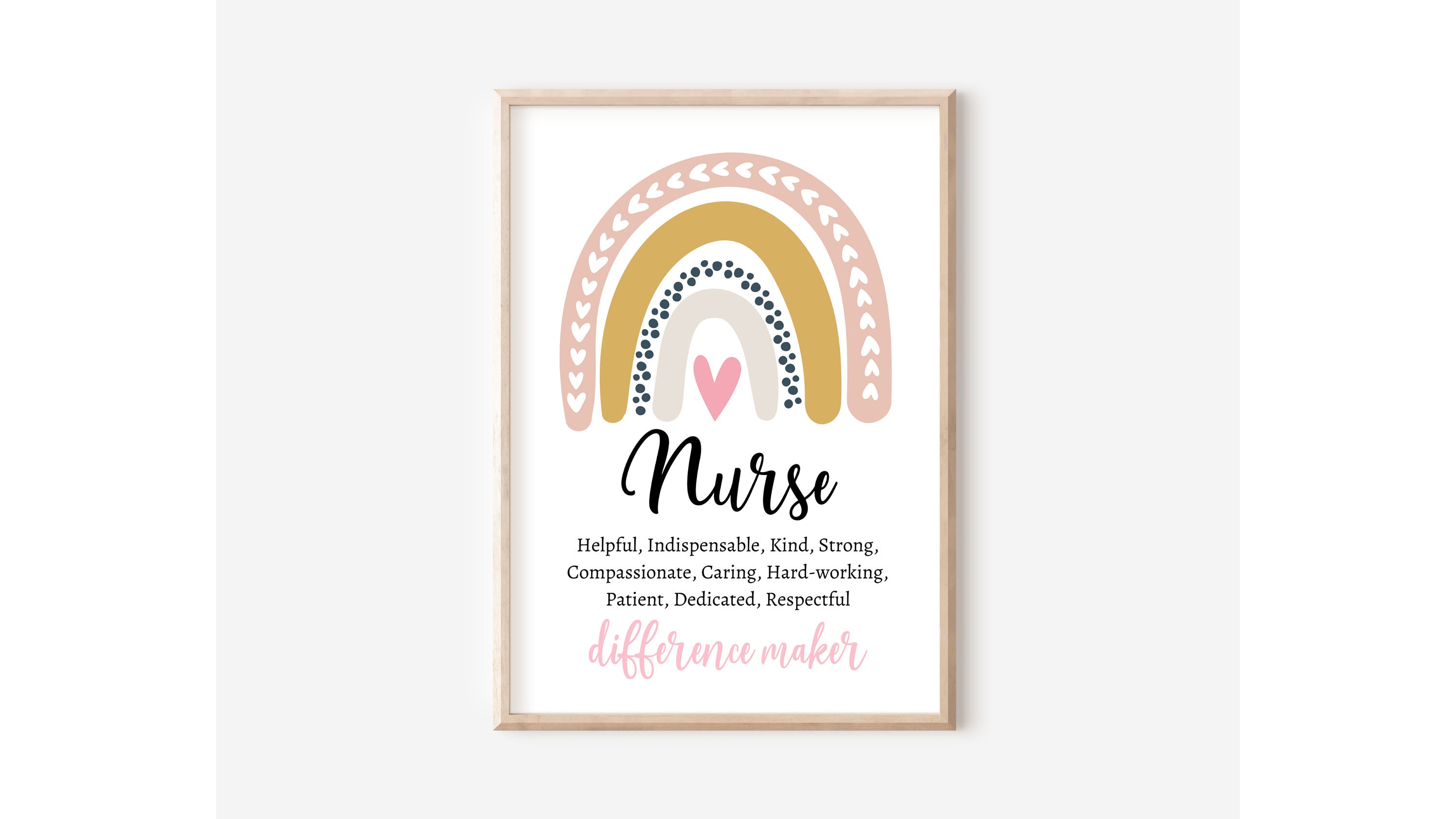 Nurse Gift, Nurse Print, Nurse Rainbow, Nurse Thank You, Nurse Quote ...
