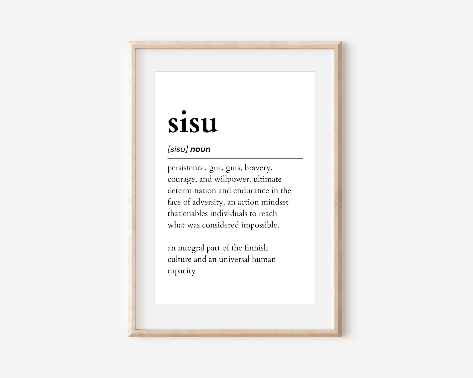 Sisu Definition Print, Finnish Wall Art, Digital Download Print, Sisu ...