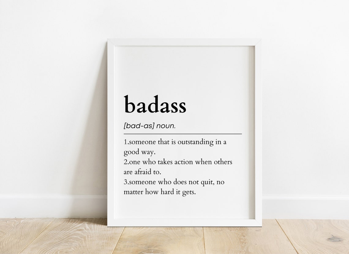 Badass Definition Print Badass Wall Art Digital Download - Etsy