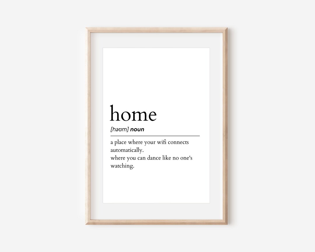 Home Definition Print, Printable Wall Art, Digital Download Print, Home ...