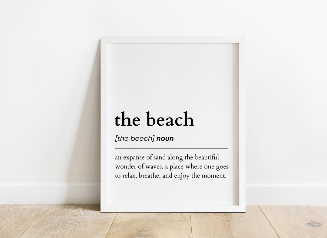The Beach Definition Print, Printable Wall Art, Digital Download Print ...