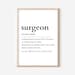 Surgeon Definition Print, Printable Wall Art, Digital Download Print ...