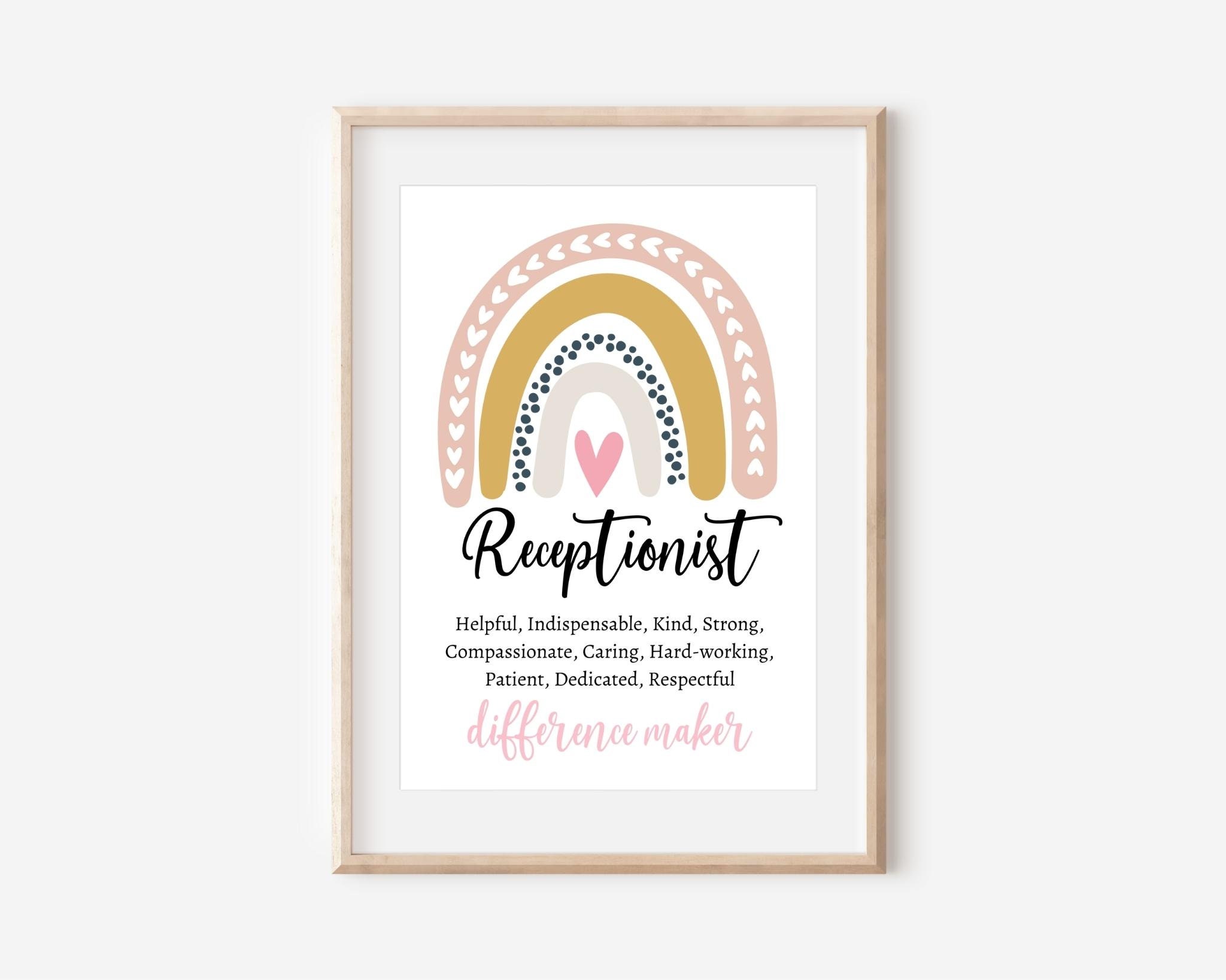 Receptionist Gift, Receptionist Print, Receptionist Rainbow ...
