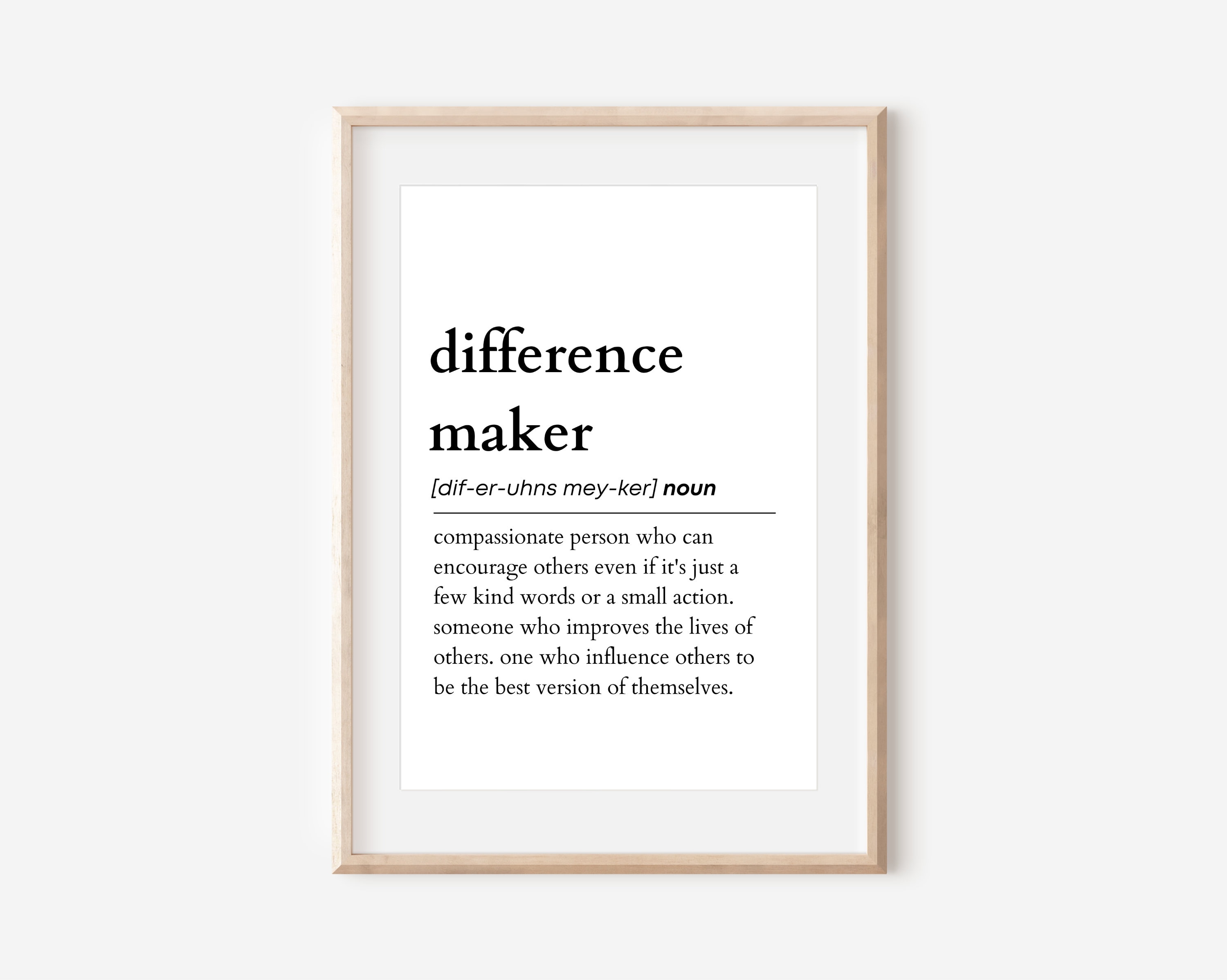 Difference Maker Definition Print Printable Wall Art Digital - Etsy