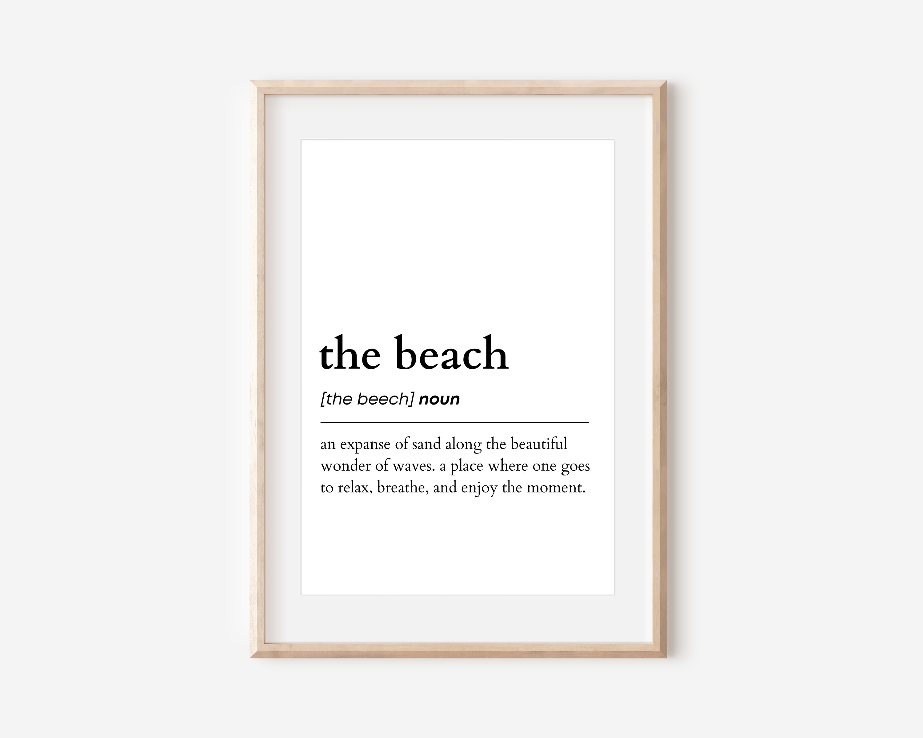 The Beach Definition Print, Printable Wall Art, Digital Download Print ...