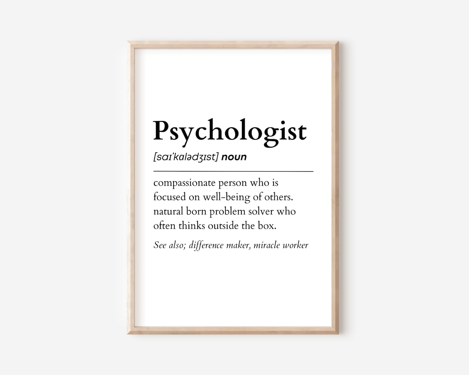 Psychologist Definition Print Printable Wall Art Digital | Etsy