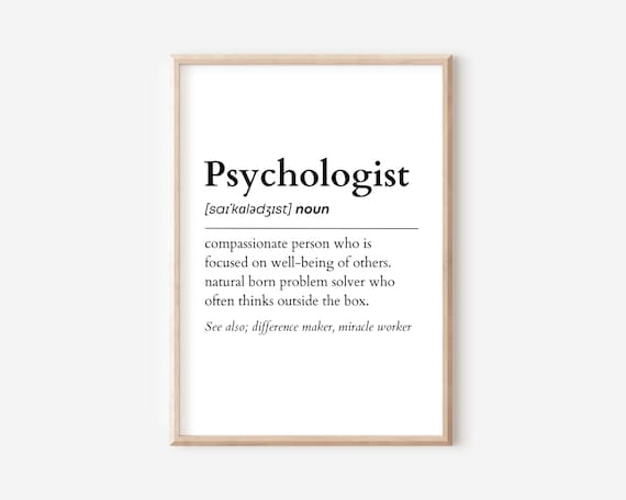 Psychologist Definition Print Printable Wall Art Digital | Etsy