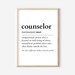 Counselor Definition Print, Printable Wall Art, Digital Download Print ...