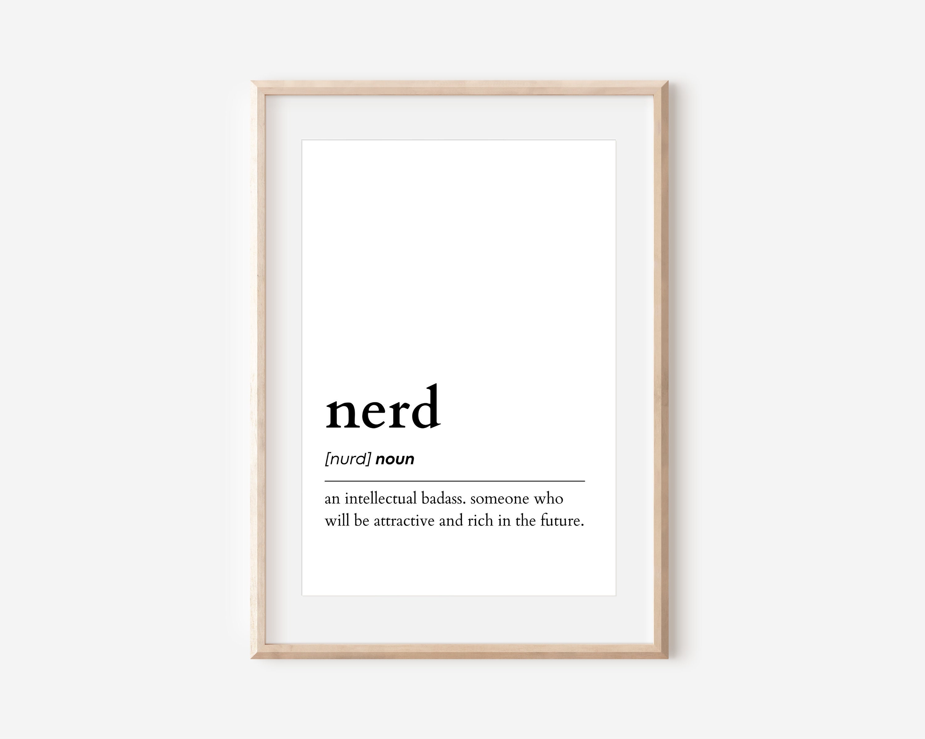 Nerd Definition Print, Printable Wall Art, Digital Download Print, Nerd ...