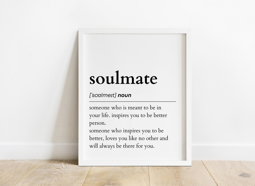 Soulmate Definition Print, Printable Wall Art, Digital Download Print ...