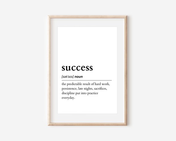 Success Definition Print Printable Wall Art Digital Download - Etsy